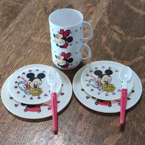 Disney | Dining | Disney Mickey Minnie Mouse Vintage Dinnerware Play ...